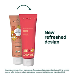 ATTITUDE Natural Conditioner for Kids, Hypoallergenic, Vegan, Plant- and Mineral-Based, Vegan and Cruelty-free, Mango, 8 Fl Oz (11118)