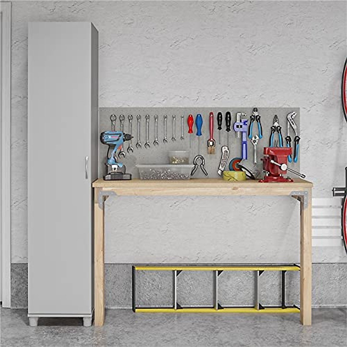 Pemberly Row Transitional 16" Utility Storage Cabinet in Dove Gray