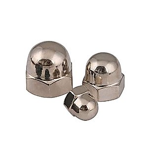 EPMANN Hex Acorn Cap Nuts M3~M12 Carbon Steel Ni-Plated/Black Zinc Plated Hexagon Cap Nuts Dome Cover Nuts Acorn Nuts (Color : Ni Plated_M8(5pcs))