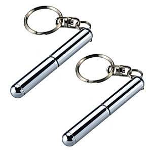 BWESOO 2Pcs Retractable mini pen made of stainless steel Metal Tool Pen Retractable pocket pen keychain Dad gadgets, birthday, Christmas for Students, Office Staff, Construction Workers Car Keychains