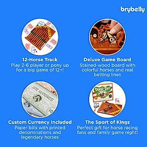 Derby Day | Horse Racing Board Game | Family and Adult Vintage Race Game Great for Parties and Low-Stakes Gambling | Includes Game Board, Deck of Cards, Pair of Dice and Paper Currency
