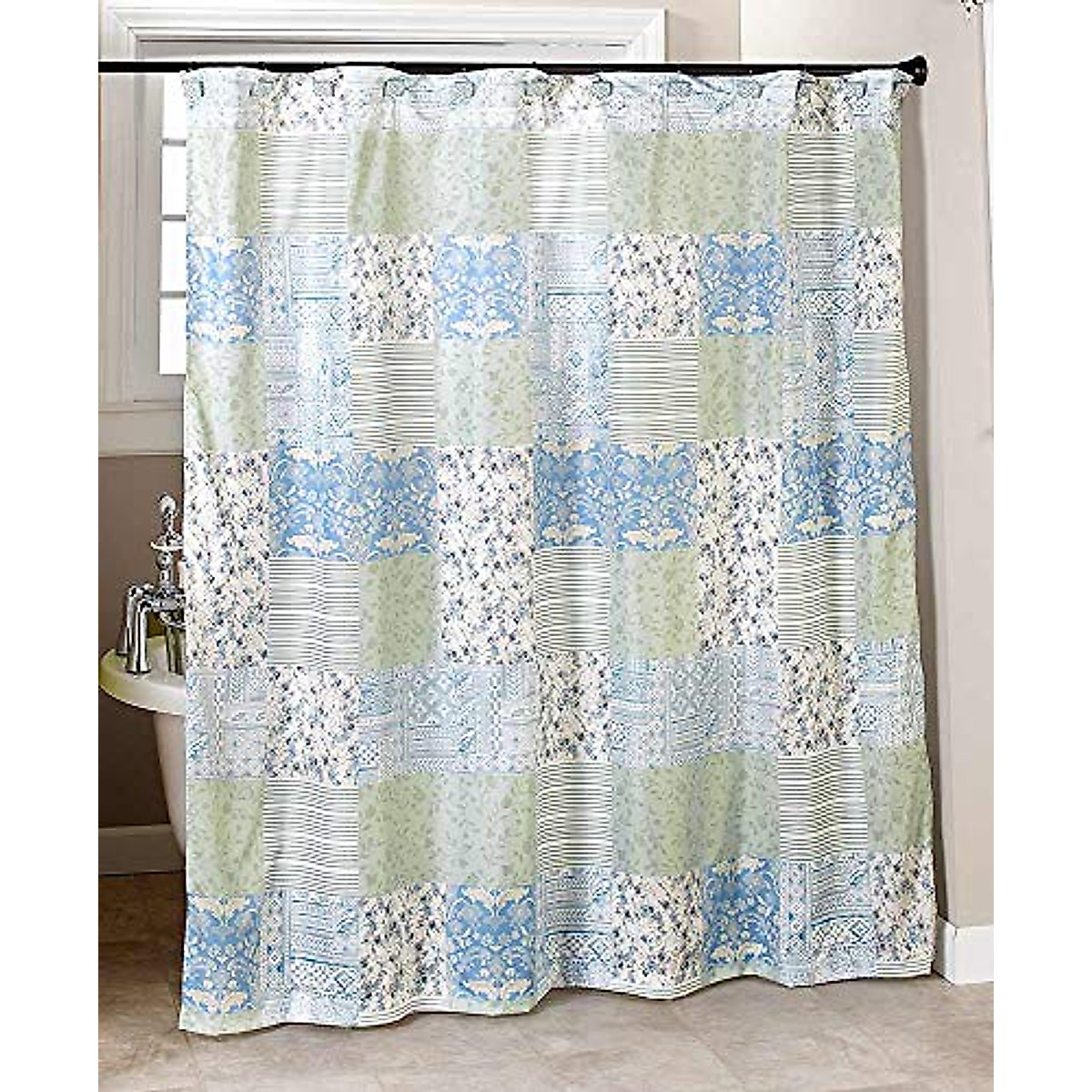 Madeleine Patchwork Shower Curtain - Bathroom Farmhouse Accent