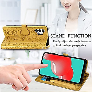 ONV Wallet Case for Samsung Galaxy Note 10 Plus - Cute Animal Leather Case Folio Cover with Strap Card Holder Anti-Shock Kickstand Magnet Flip Case for Samsung Galaxy Note 10 Plus [MG] -Yellow