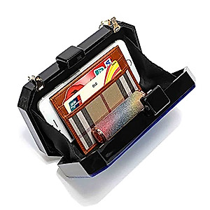 Acrylic Small Clutch Purses for Women,Gold Stars Moon and Sun Patterns, Blue Evening Clutch for Party