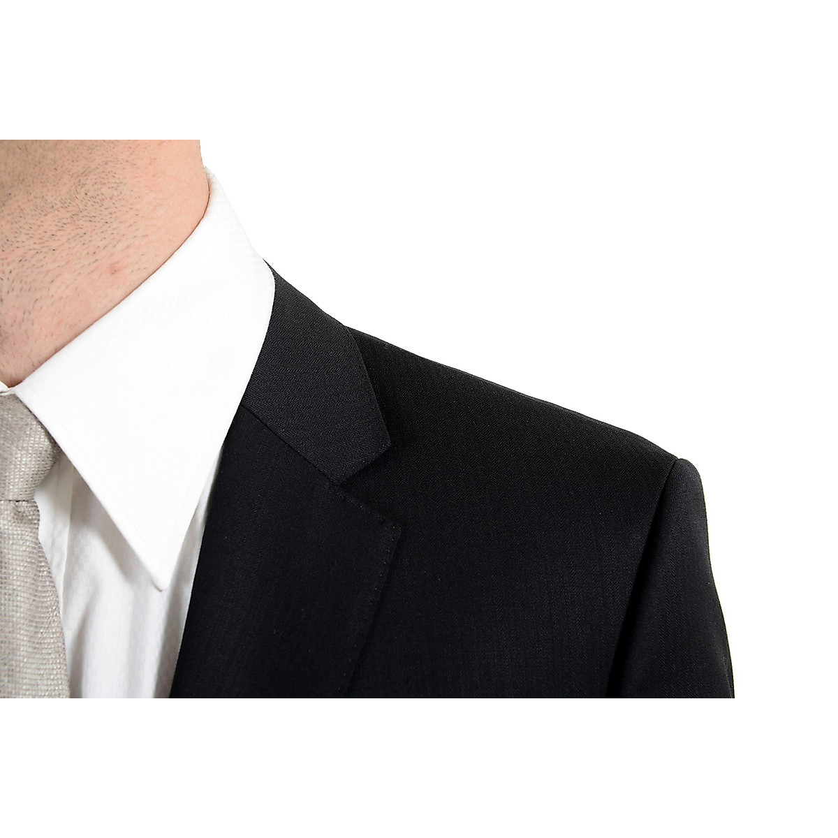 Hugo Boss "The King/Central_1" Men's 100% Wool Two Button Suit US 40L IT 50L Black