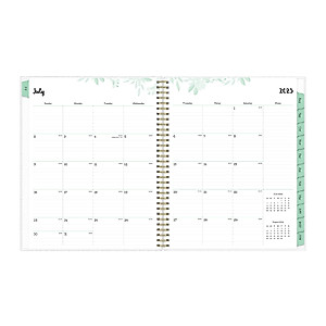 2023-2024 Blue Sky™ Laurel Frosted Polypropylene Weekly/Monthly Academic Planner, 8-1/2" x 11", Mint Green, July 2023 to