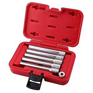 Kauplus 6PCS 3/8-Inch Drive Deep Metric Socket Set 6PT 8-10-11-12-14MM W 1/4-Inch Adapter- Extra Long Deep 120MM