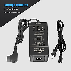 KUNLUN D-Tap Quick Charger[DC 16.8V/4A] with D Tap Cable for V-Mount/V Lock/Gold Mount Battery Charger, for Sony BP-U65 BP-U68 HDW-800P HDW-F900R PDW-680 PDW-850 DSR-650P PMW-F5