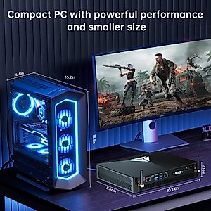 Kinupute Mini Gaming PC, Desktop Computer Core i9-9900KF 8 Cores Upto 5.0GHz, Windows 11 Pro, 32G DDR4| 1T M.2 SSD, GeForce RTX2060S 8G, HDMI/DP/DVI Ports, Triple Display, 8K@60Hz, WiFi6E/BT5.3