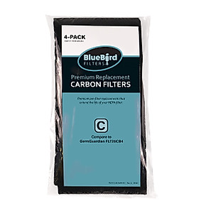 BlueBird Filters Germ Guardian FLT28CB4 Carbon Pre Filter Kit, 4 Pack, Compatible with FLT5000 HEPA Filter C, Air Purifier AC5000 Series