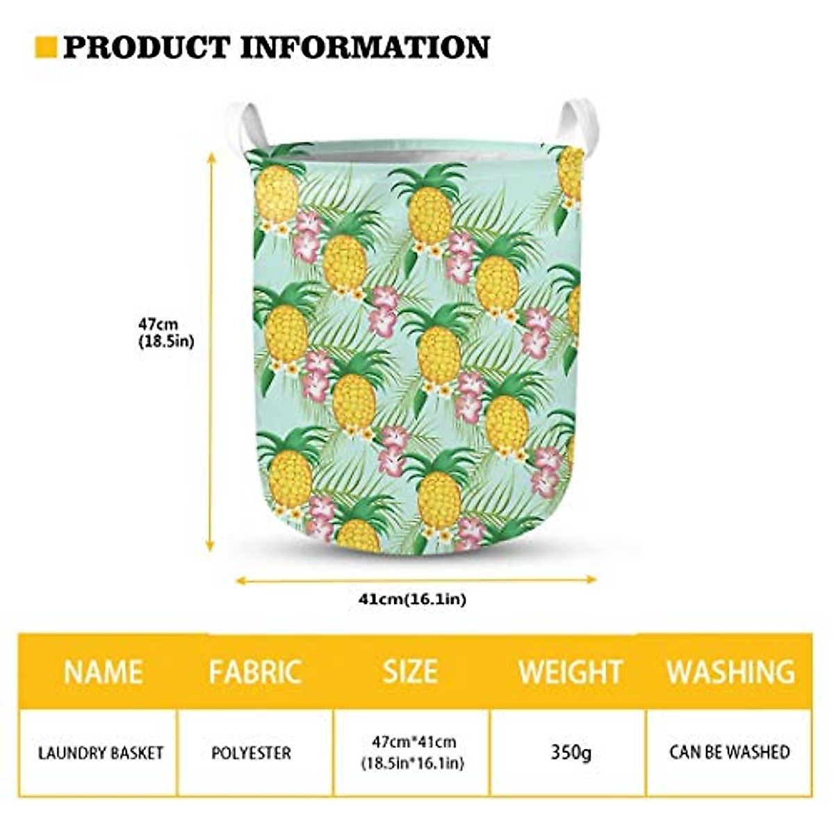 GOSTONG Bright Sunflower Print Laundry Baskets with Handles Collapsible Linen Hampers for Bedroom Storage