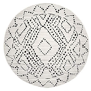 nuLOOM Mila Dotted Diamond Trellis Area Rug, 6' Round, Grey