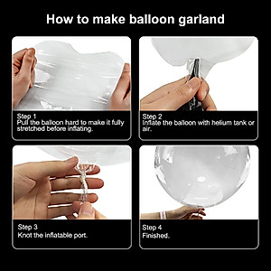 JULLIZ 55pcs Bobo Balloons, 6 Sizes Transparent Bubble Balloon, Clear Bobo Balloons Different Sizes for Baby Shower Wedding Birthday Christmas Indoor Outdoor Party Decoration (8/11/18/20/24/36")