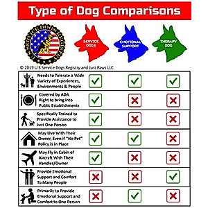 Just 4 Paws Custom Service Dog ID Card with QR Code & Security Seal and Optional Holograph | Registration to U S Service Dogs Registry Plus ID Holder & Digital ID - Portrait Style
