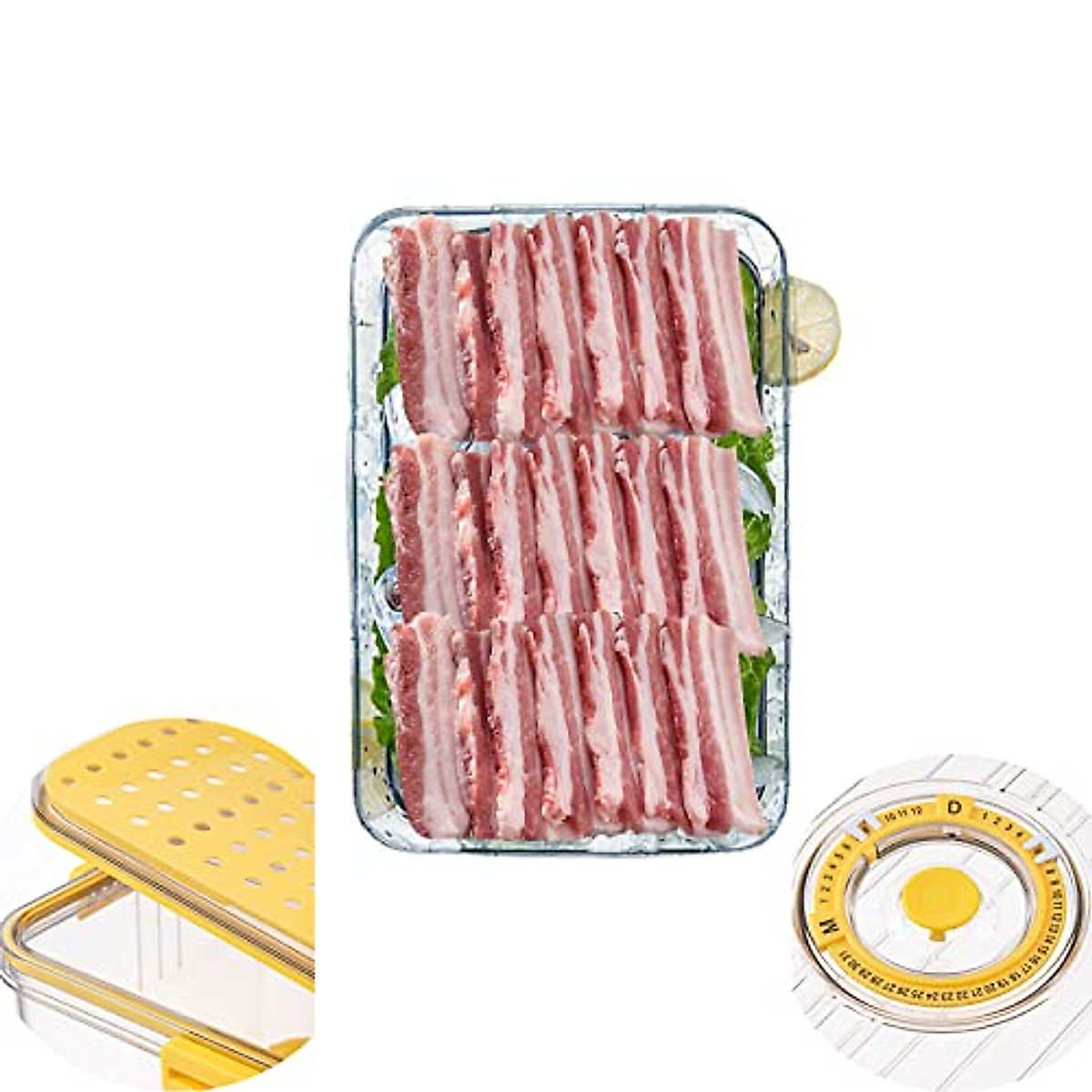 Bacon Storage Containers with Lids Airtight, Bacon Cold Cuts Cheese Deli Meat Saver Plastic Food Storage Container for Refrigerators, Freezer, Cookie Holder Meal Prep Container (1)