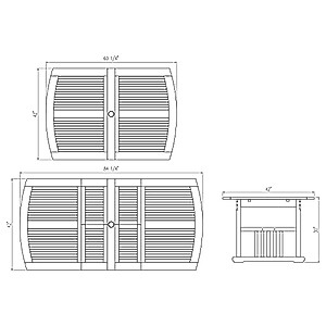 Cambridge Casual Caterina Teak Wood 6-Piece Outdoor Dining Set with Navy Cushion