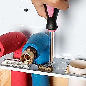 Amazon Basics Tool Set with Easy Carrying Round Pouch, 104-Piece, Pink, 14.4 x 11.4 x 3 inches