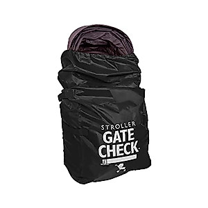 J.L. Childress Gate Check Bag for Single & Double Strollers - Stroller Bag for Airplane - Large Stroller Travel Bag for Airplane - Air Travel Stroller Bag - Black