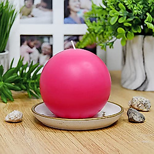 Zest Candle 2-Piece Ball Candles, 4-Inch, Hot Pink