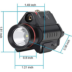 Feyachi LF-38 Red Laser Flashlight Combo 500 Lumen Tactical Light with Picatinny Rail Mount