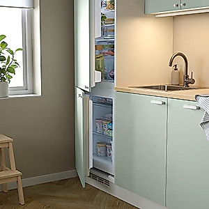 IKEA ENHET high cab for fridge/freezer w doors, 60x62x210 cm, white/pale grey-green