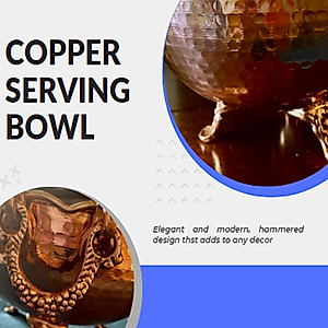 Angel's Peel Lounge Copper Bowl- 100% Pure Copper Your Kitchenware -Add Fruit or Treats for a Table Centerpiece- Ideal for Home Decor, Wedding, Party, Event (1.13 lb)