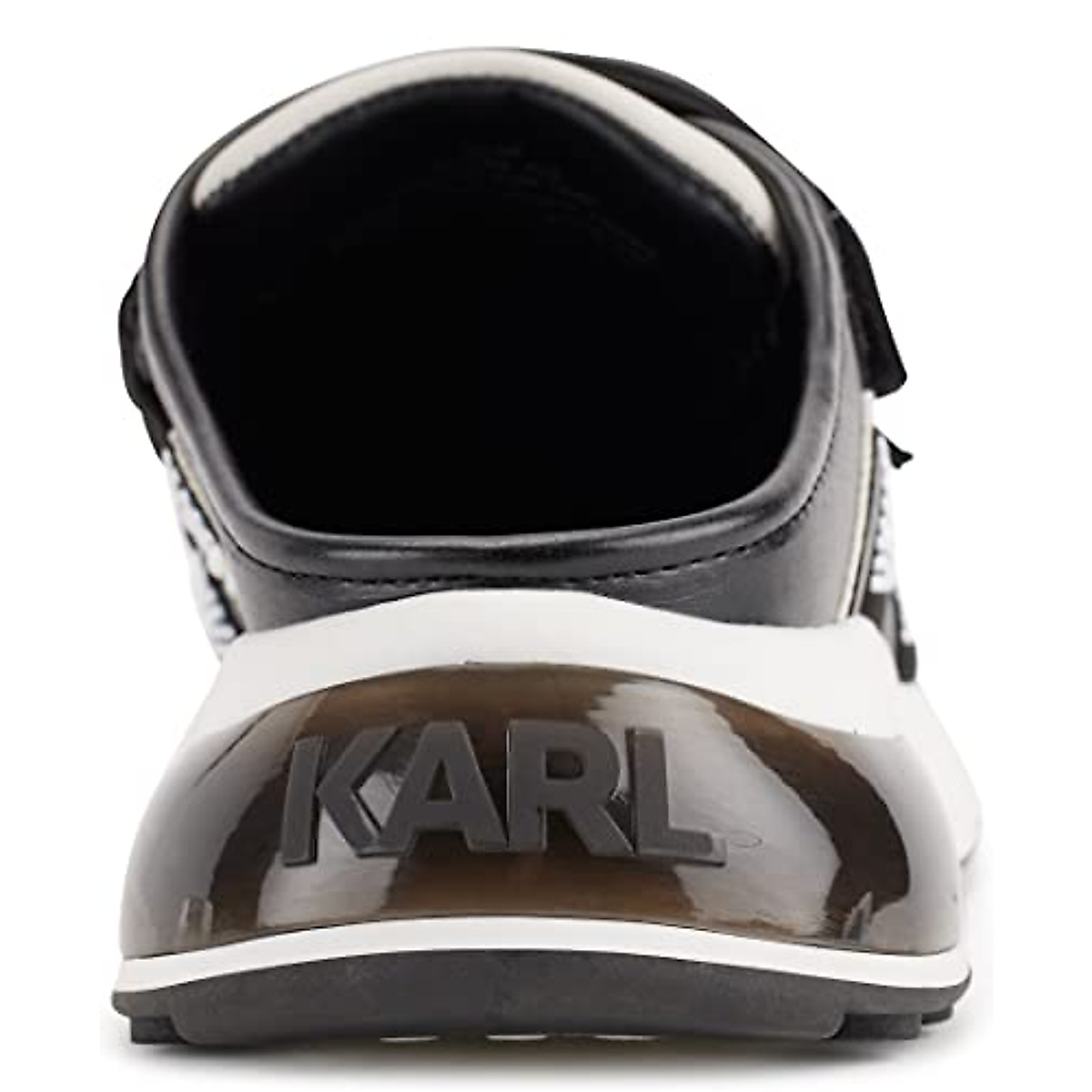 Karl Lagerfeld Paris Women's Devora Slip On Trendy Sneaker Mule, Black/White, 8.5