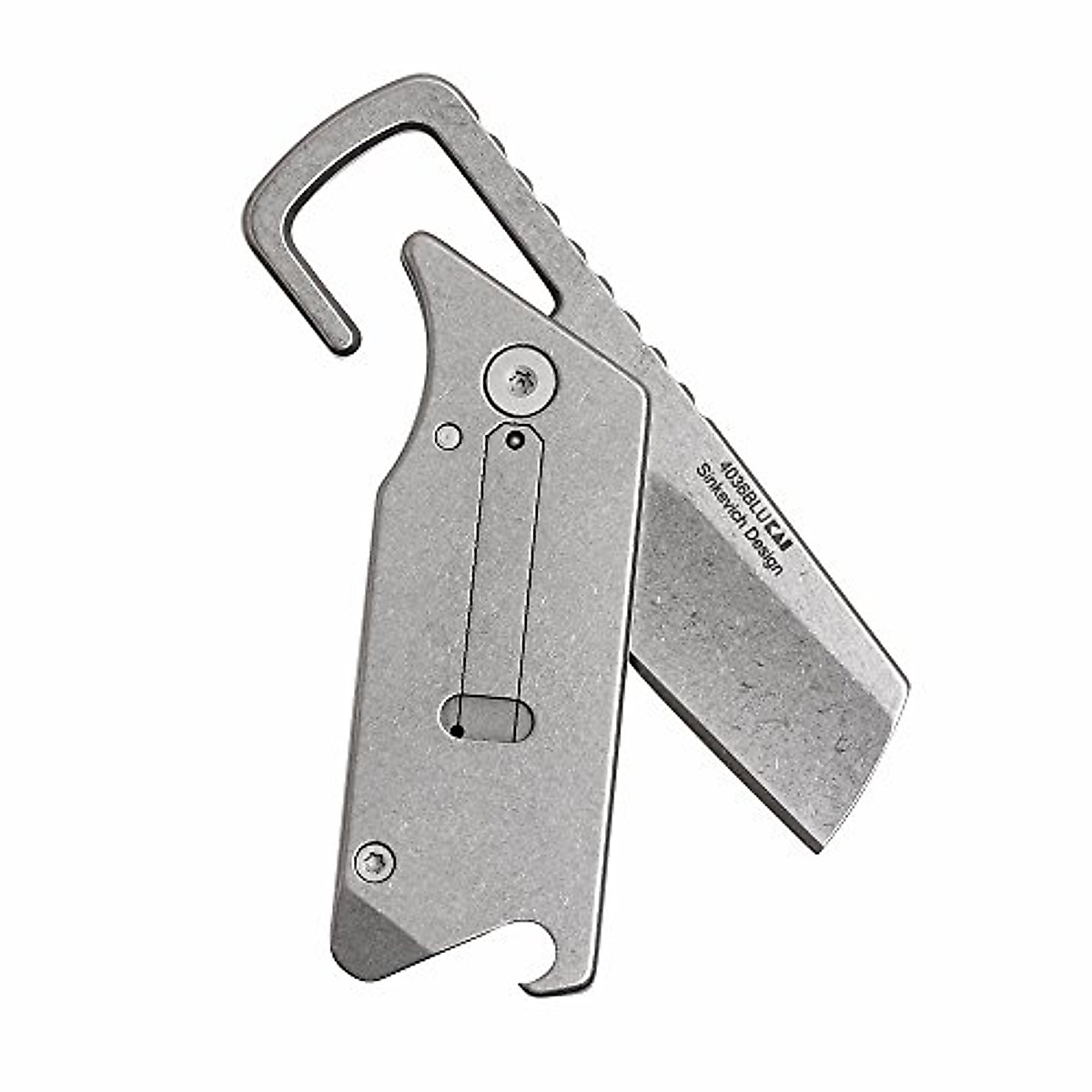 Kershaw Pub, Blue Multifunction Pocket Knife (4036BLUX) with 1.6 Inch 8Cr13MoV Stonewash Blade and Black Handle, Includes a Screwdriver Tip, Pry Bar, Key Chain Attachment and Bottle Opener