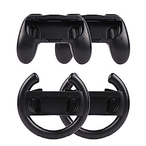 Switch Steering Wheel for Switch Accessories-Gifts for Men Gadgets Accessories for Switch Mario Kart Racing Game, Racing Wheel 4 Packs Lightweight Gadgets With Comfort Handle for Family Party