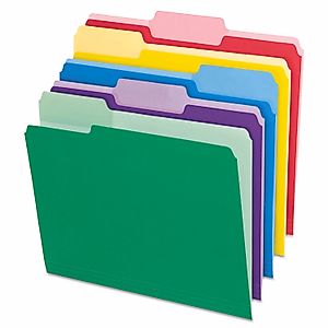 Pendaflex 84370 File Folders with Erasable Tabs, 1/3 Cut Top Tab, Letter, Assorted (Pack of 30)