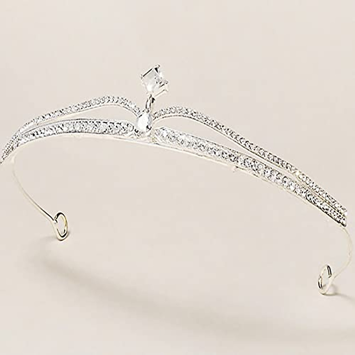 HJYHYN Rhinestone Crown Crystal Bridal Tiara Princess Crown Birthday Crown Medium Tiaras and Crowns for Women and Girls-Silver