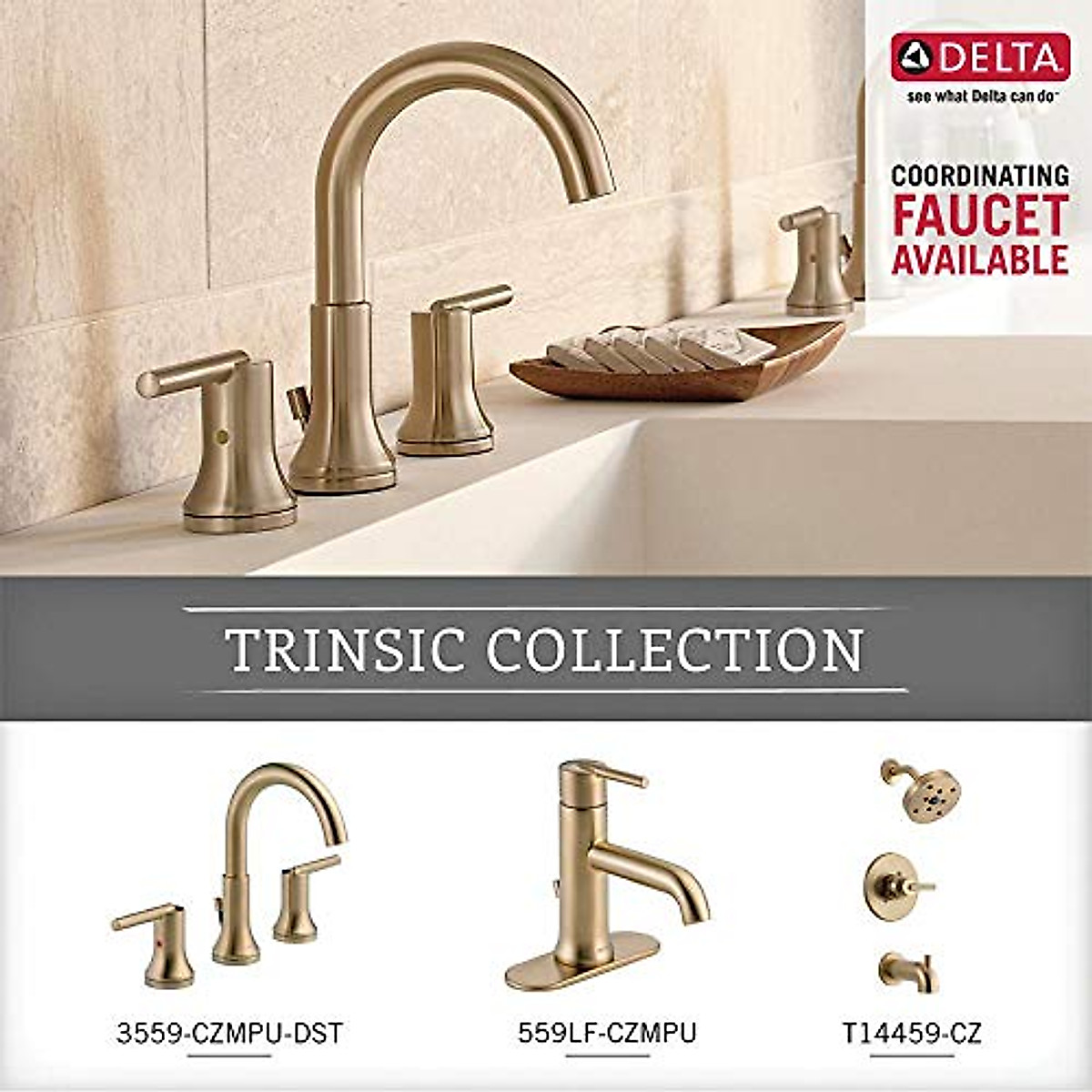 Delta Faucet 759460-CZ Trinsic Towel Ring, 2 x 6.41 x 5.69 Inches, Champagne Bronze