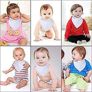 Maiwa Cotton White Bandana Drool Bibs for Baby Girl Boys for Drooling and Teething for 8 Pack