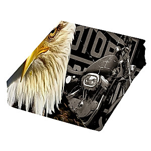 Duvet Cover Queen Eagle Black Easy Care Soft Cosy Queen Bedding (90x90in) with Zipper Closure and 2 Pillowcase 20" X 26" Suitable for Adults and Children