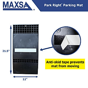 Maxsa 37359-RS Park Right 21" x 11" x 2" Parking Mat, Red