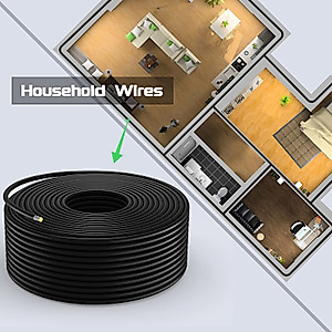 Bateria Power Solar Panel Cable 100FT Solar Extension Cable, 10AWG (6mm²) Tinned Copper Wire for Outdoor Automotive RV Boat Marine Solar Panel- Black (10AWG 100FT)