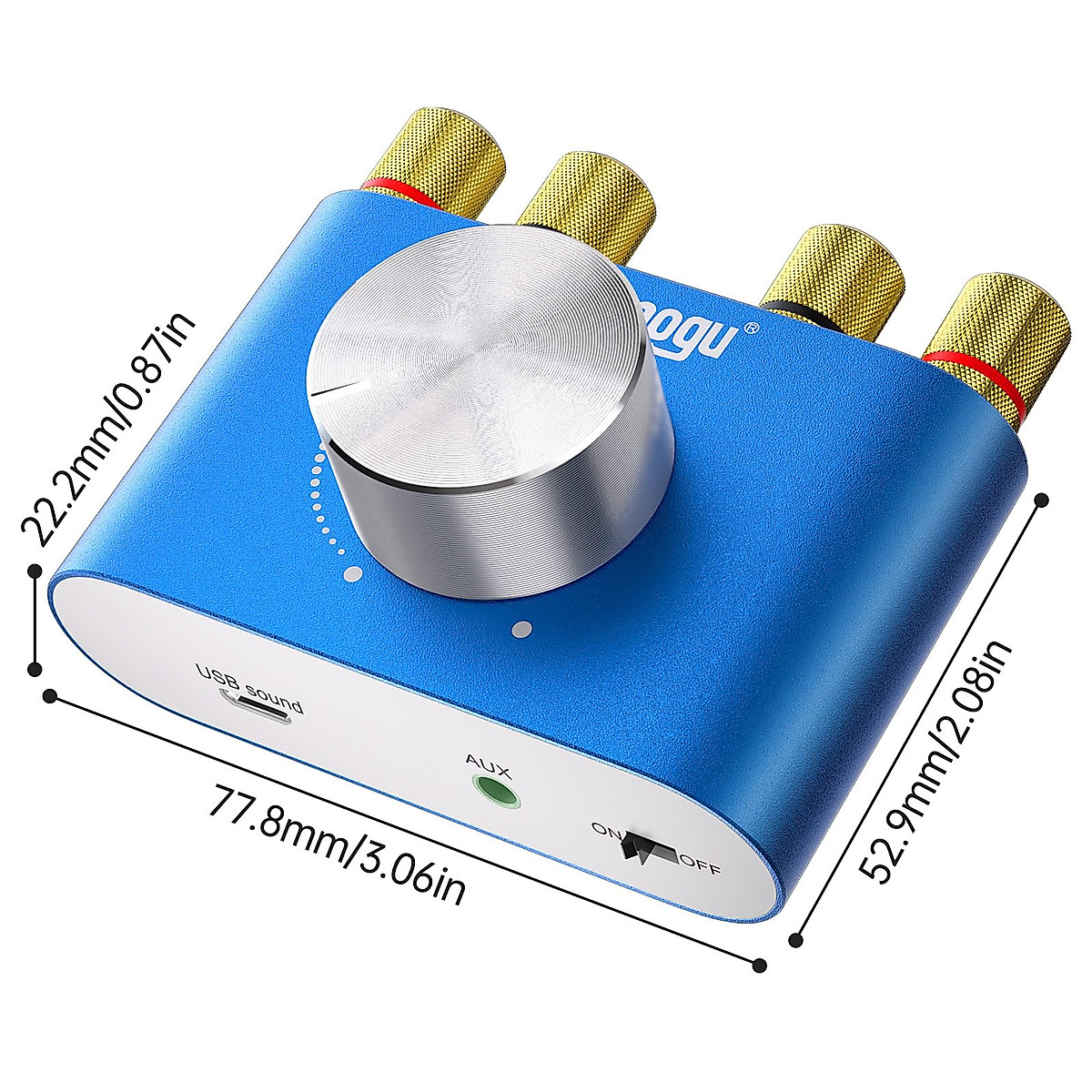 Facmogu F900S 2 CH Bluetooth Amplifier 160W with Power Supply Adapter DC 12V 5A, 80W + 80W BT 5.0 Mini Wireless Audio Power AMP for Home HiFi Stereo Speaker 2023 Upgraded Version