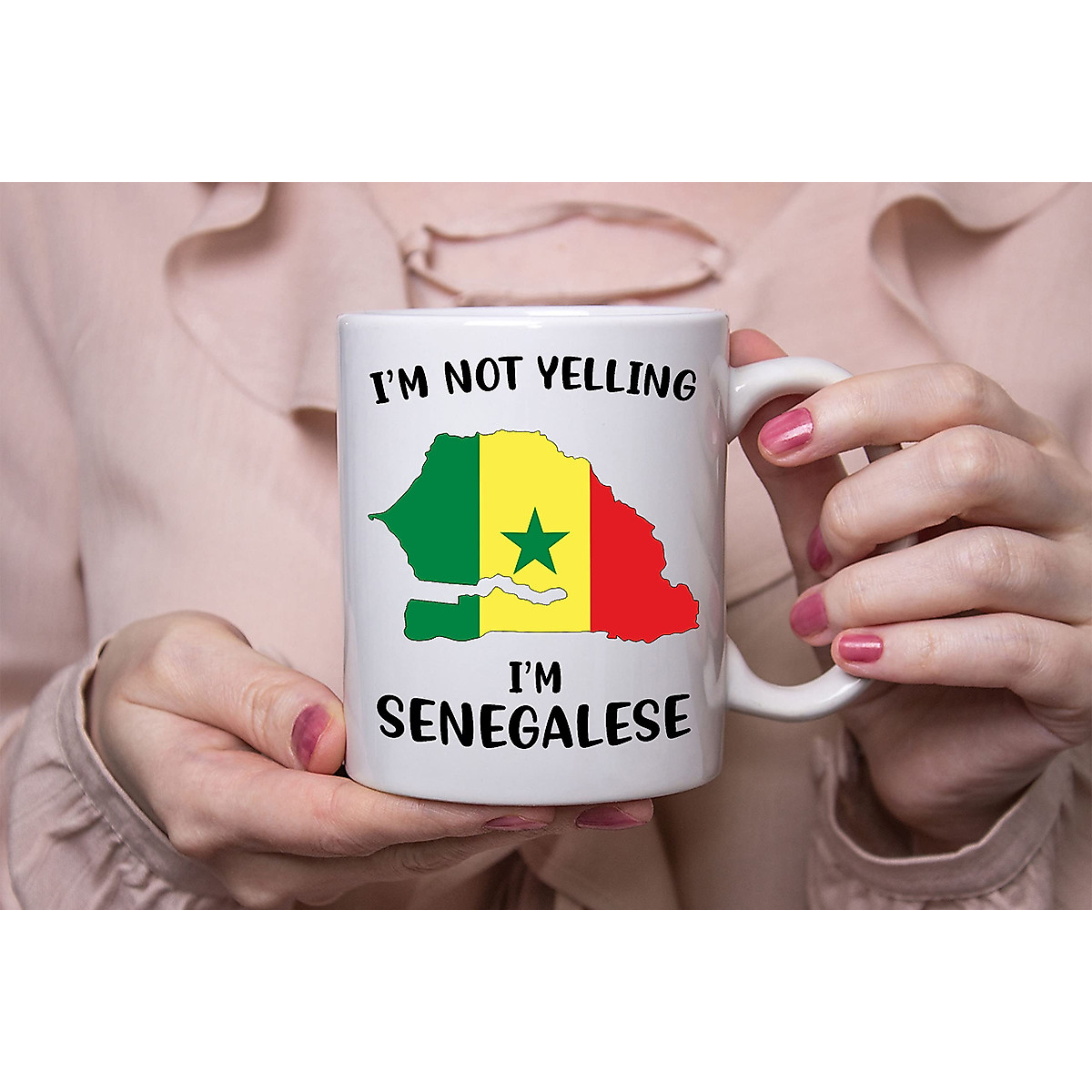 Funny Senegal Pride Coffee Mugs, I'm Not Yelling I'm Senegalese Mug, Gift Idea for Senegalese Men and Women Featuring the Country Map and Flag, Proud Patriot Souvenirs and Gifts