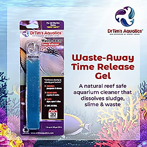 DrTim’s Aquatics Reef Safe Waste-Away Time Release Gel – Natural Fish Tank & Aquarium Leave-in Gel Waste Management Solution for Dissolving & Cleaning Organic Sludge & Waste - 2 Pack - Treats 100 gal
