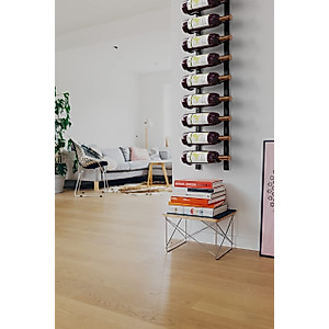 Jagged Ridge Wine Rooms 12 Bottle Wall Mounted Wine Rack Hanging Wall Wine Rack - Stylish & Modern Wine Storage Rack, Alloy Steel, Colour - Matte Black Powder Coat Finish