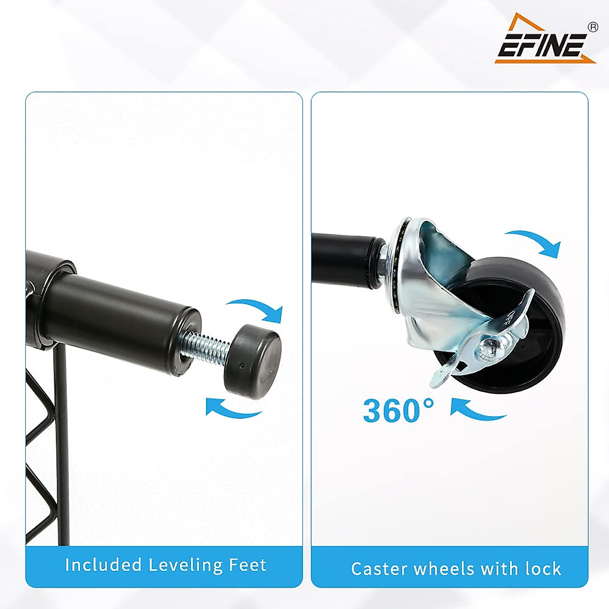 EFINE 5-Shelf Shelving Units and Storage on Wheels with Shelf Liners Set of 5, NSF Certified, Adjustable Carbon Steel Wire Rack for Garage, Kitchen, Office(63H X 30W X 14D)