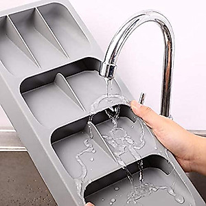 Faridabio Silverware Organizer Storage Tray,Cutlery Expandable Organizer for Kitchen Drawer Holding Flatware Spoons Forks