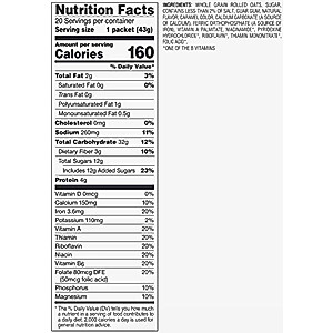 Amazon Brand - Happy Belly Instant Oatmeal, Apple & Cinnamon, Maple & Brown Sugar, 30.33 oz, 1.51 ounce (Pack of 20)