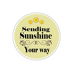 YOUOK Sending Sunshine Your Way Stickers,1.5 inch Sunshine Thank You Themed Labels for Small Business,Handmade Goods Packaging ,Envelopes, Postcards Mail(500PcsRoll)