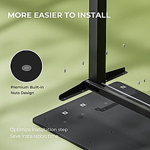 Electric Standing Desk,Adjustable Height Desk With Curved Desktop, Stand Up Desk With 2 Metal Hooks & Cable Organizer Box, Powerful Motor For Fast Switch From Sit To Stand Position 48x24 Black