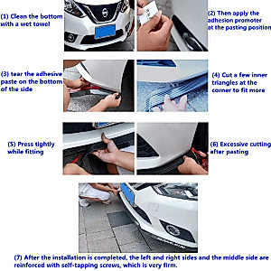 Front Lip ,HengJia Auto Parts 2.5m/8.2ft Car carbon fiber front lip,Front Bumper Lip ,Carbon Lip ,Side Skirt, front lip spoiler 100% waterproof protection(Carbon black)