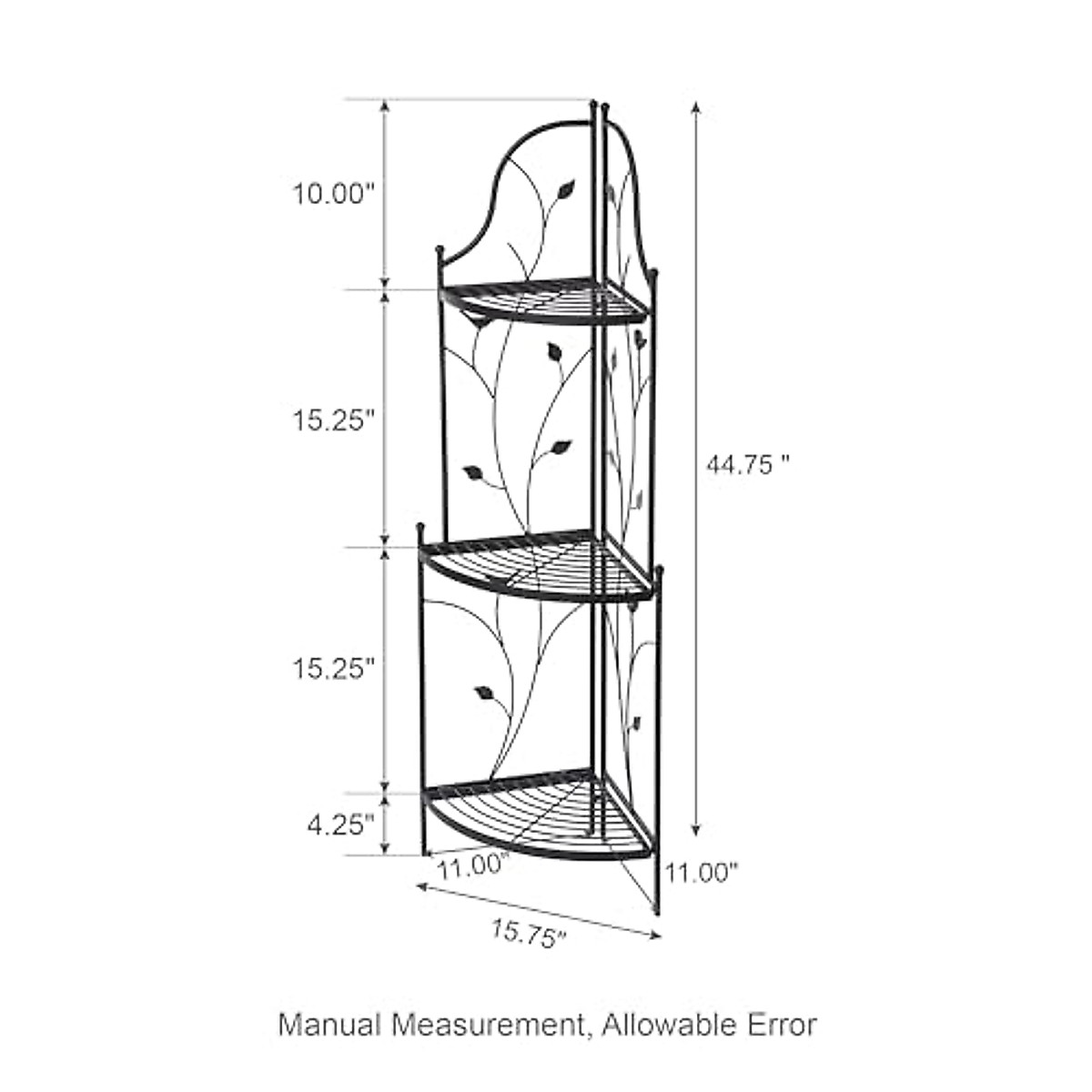 glitzhome 3-Tier Planter Shelf, Organizer Rack flower pot plant stand Indoor Outdoor Metal Planter for Garden and Home, Matte Black