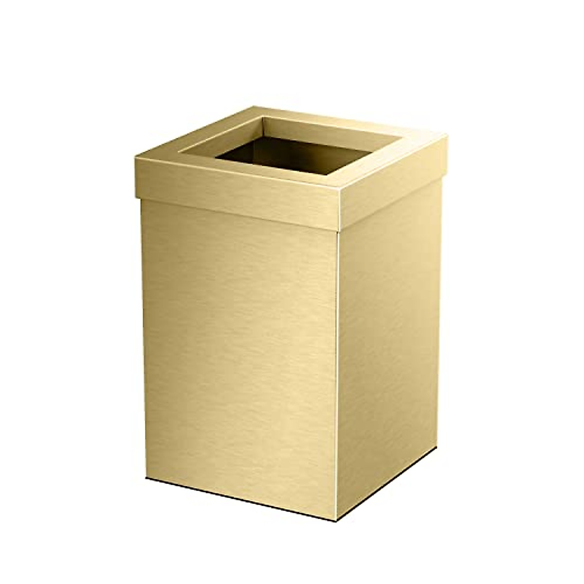 Gatco 1913B Modern Square Wastebasket, Brushed Brass 3 Gallons