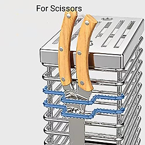 Sublibelief Knife Rests - Knife Block Holder Kitchen Stainless Steel Knife Organizer Storage Stand 8 Slots Top Hollow Iron Wire Different Size Shape Knife Sharpeners Scissors Kitchen