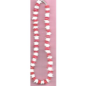 18" ROSE CLAM SHELL NECKLACE- FOR TEEN AGES COLOR RED AND WHITE